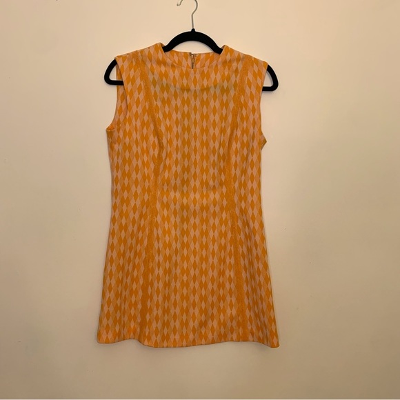 Vintage | Dresses | Vtg 97s Mod Diamond Check Micro Mini Shift Dress ...